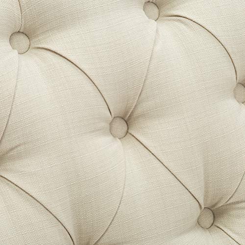 Tongli 50" Small Modern Loveseat Settee Sofa Linen Fabric 2-Seat Sofa Couch Tufted Love Seat Dining Bench with Back Upholstered Banquette Sofas for Living Room Bedroom Small Space Entryway