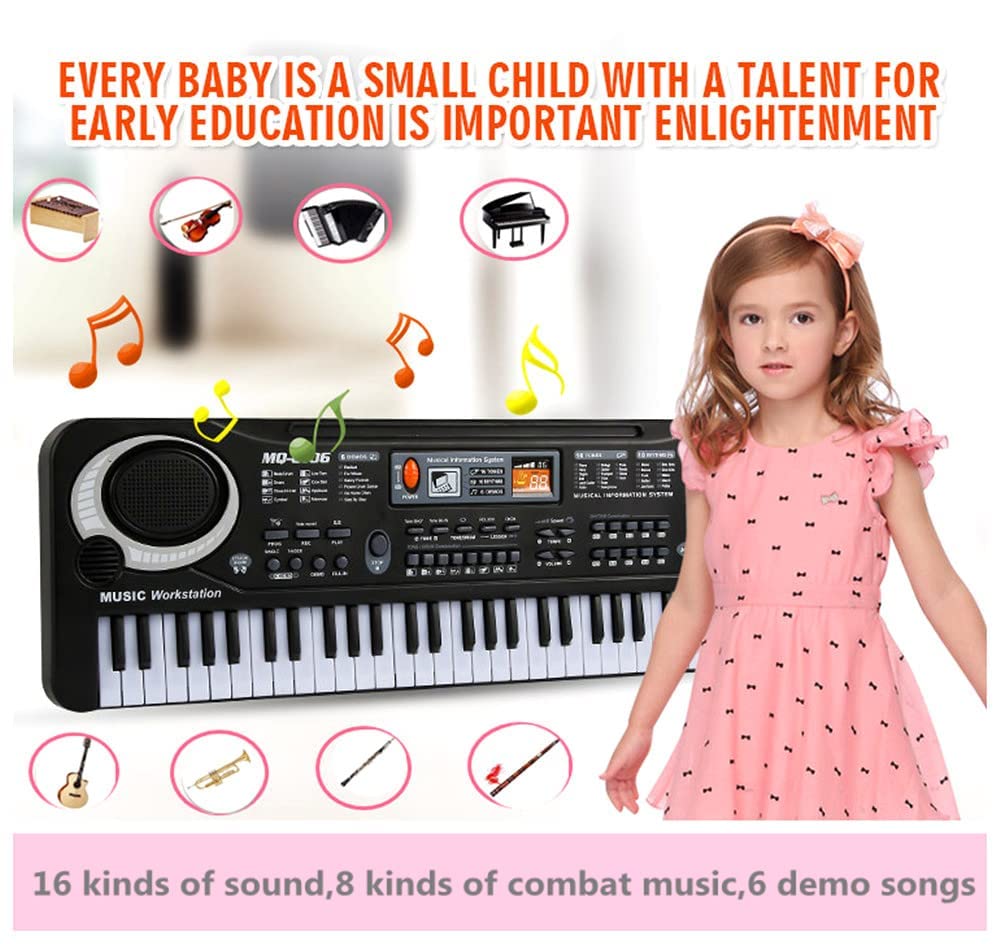 Keyboard Piano for Kids Portable Electric Digital Piano Keyboards Musical Instruments Toy Multi-Function w/ Microphone Birthday for Kids Children