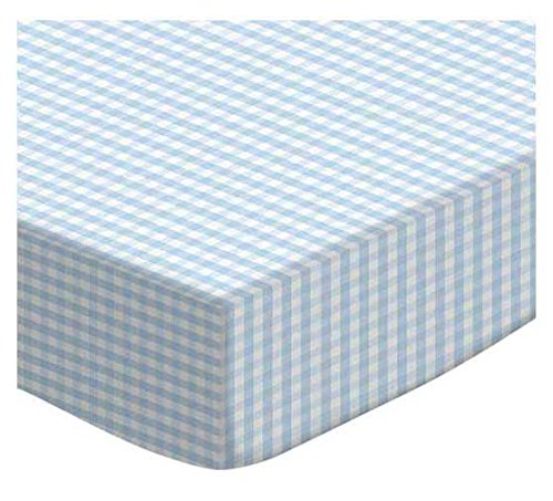 SheetWorld Fitted Square Playard Sheet 37.5 x 37.5 (Fits Joovy) - Sage Gingham Jersey Knit - Made in USA