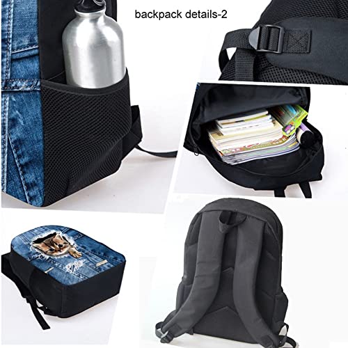 Belidome Horse Black School Backpack Set of 4 Lunch Bag Pencil Case Water Bottle Holder for Kids Girls