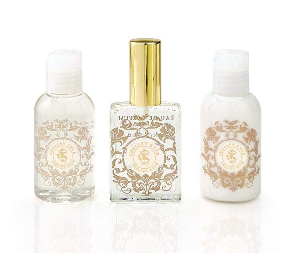 Shelley Kyle Signature Mini Gift Set, Includes Travel Size Perfume, Lotion, and Shower Gel, Packaged in Beautiful Cream and Gold Gift Box with Ribbon