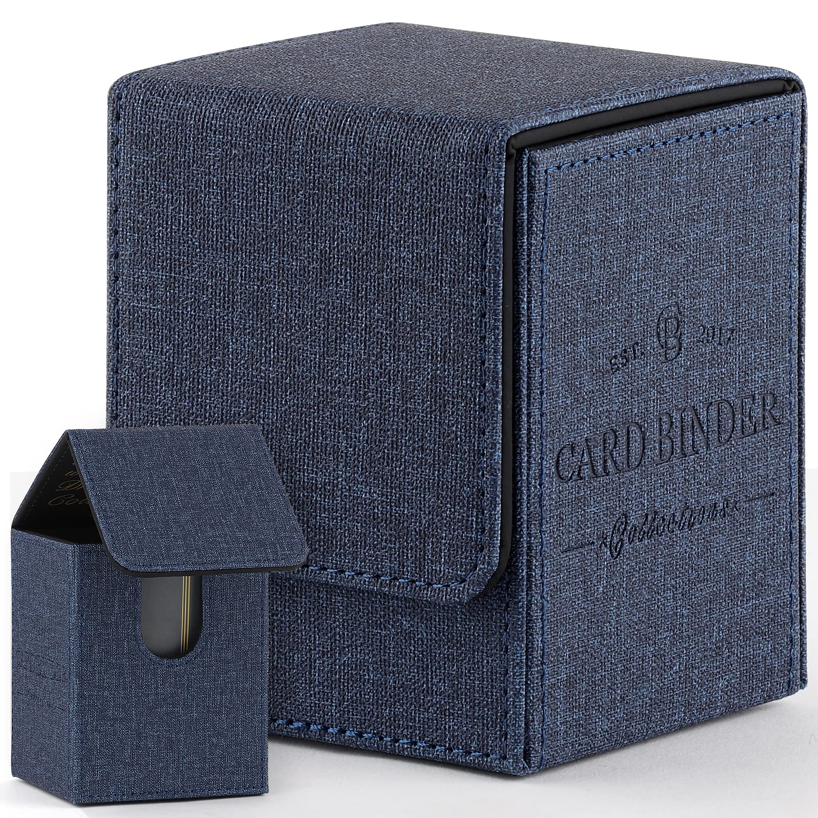 Arkeiliy Deck Box for 100+ Sleeved Cards, Magic Deck Box Holder for Collectible Card, Deck Storage Box Compatible with Trading Card Games MTG, TCG, CCG, Yugioh (Blue)