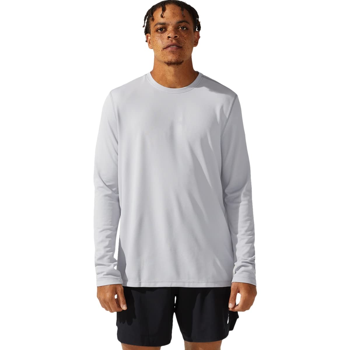 ASICS Men's Ready-Set II Long Sleeve, Mid Grey, L
