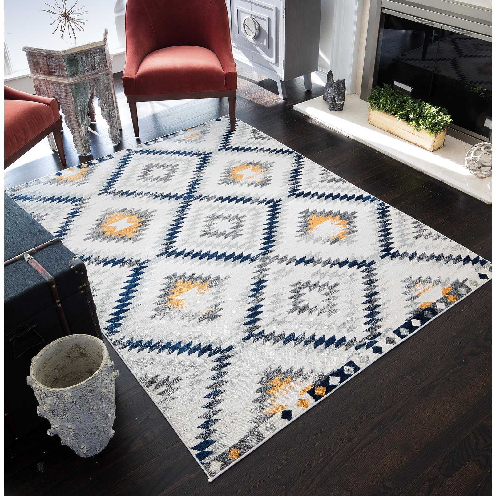 CosmoLiving by Cosmopolitan Area Rug, 6'x9'0", Kilim Gold
