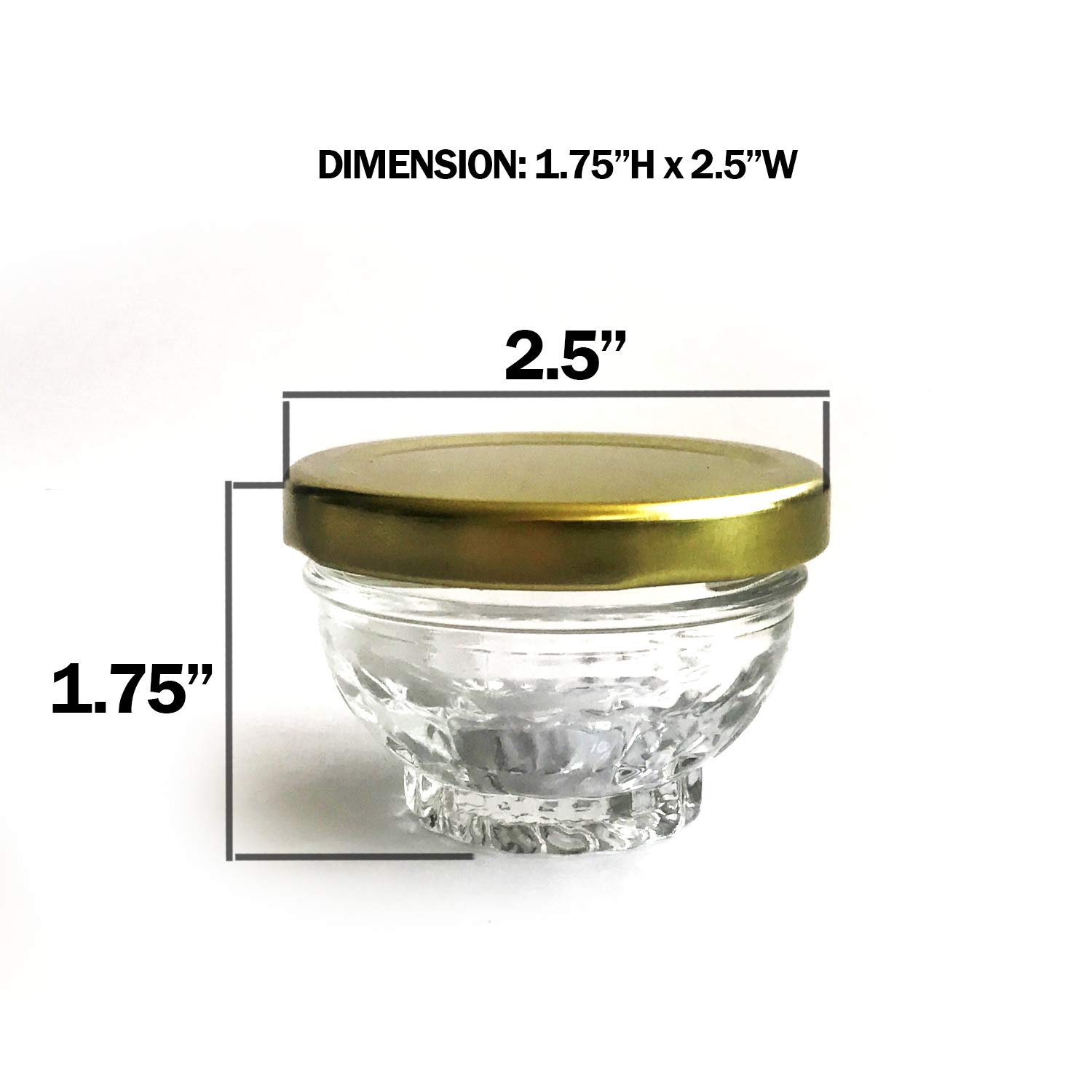 Caviar Line Small Mini Glass Jars With Tin Lids - 24 pack x 1.75 oz β All Purpose Empty Storage Jars