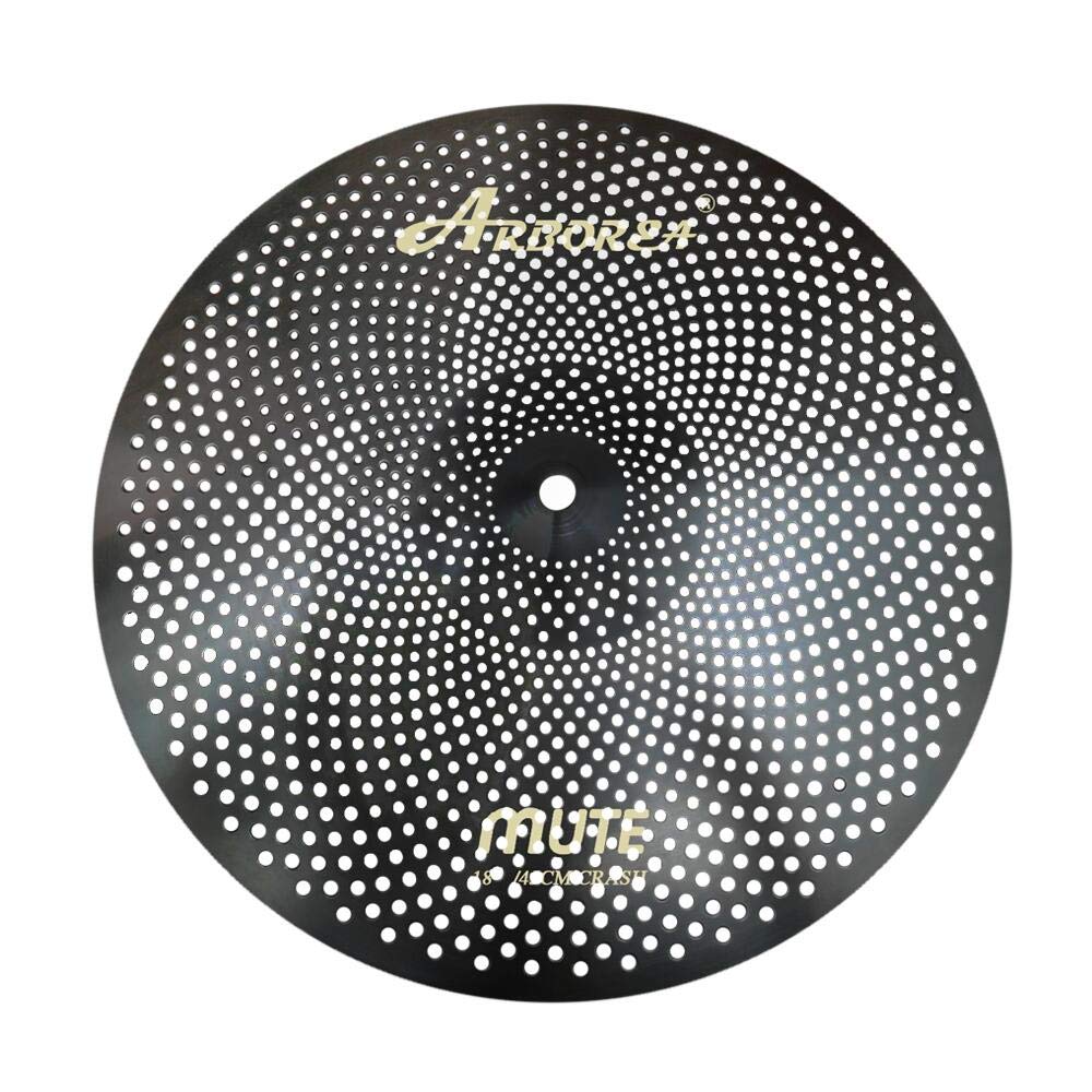 Arborea Low Volume Cymbal Black Mute Cymbal Pack 14"hi-hat+16"crash+18"crash+20"ride 5 Pieces Plus Cymbal Bag Drum Cymbal Practice Cymbal