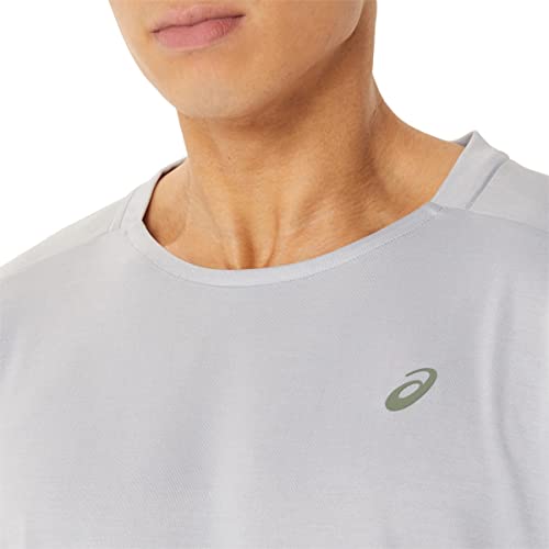 ASICS Men's Train SANA Long Sleeve Apparel, XL, Piedmont Grey/Lichen Green