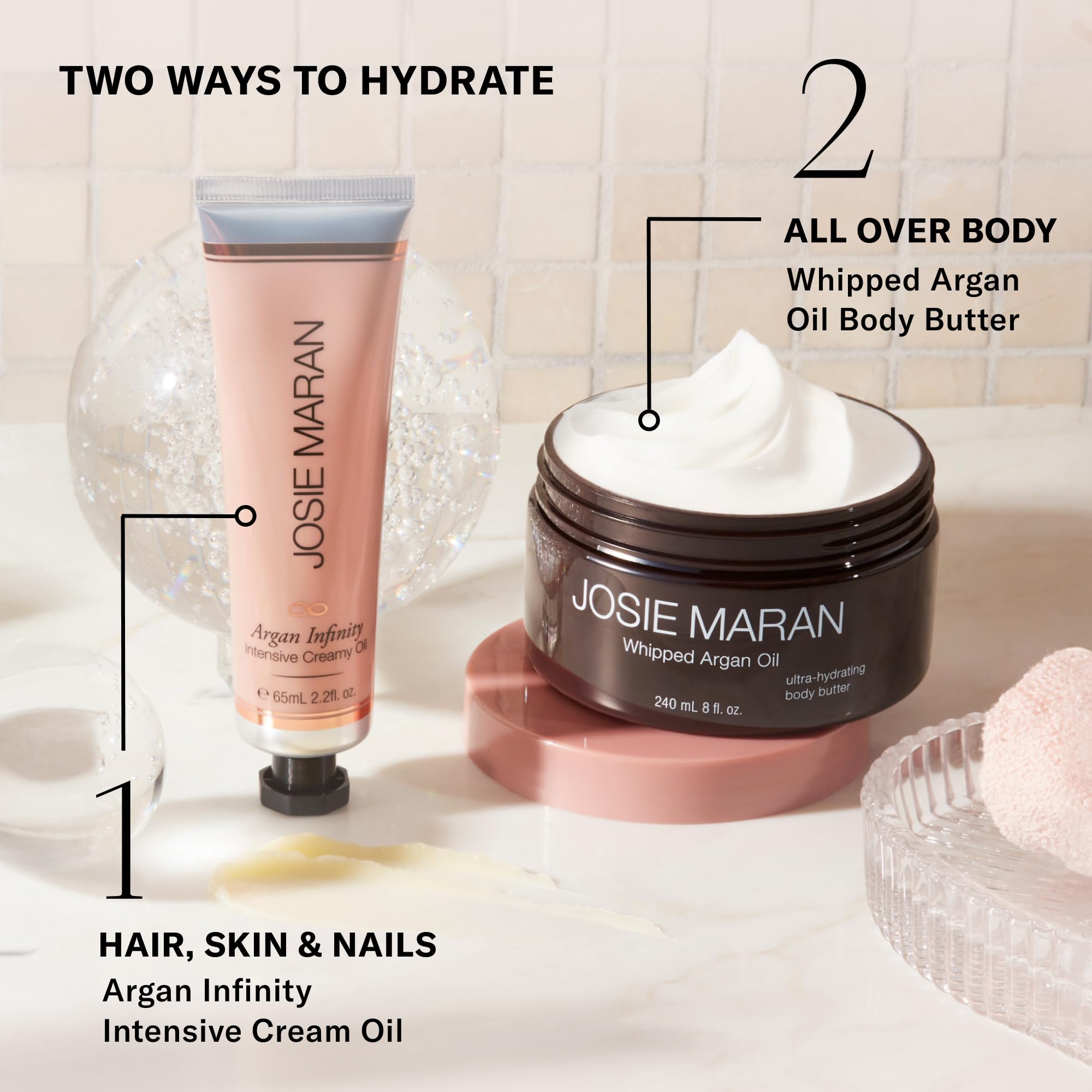 Josie Maran Argan Infinity Cream Intensive Creamy Oil - Moisturize Dry Areas with One Creamy Oil, Infinite Possibilities - (65ml/2.2oz)