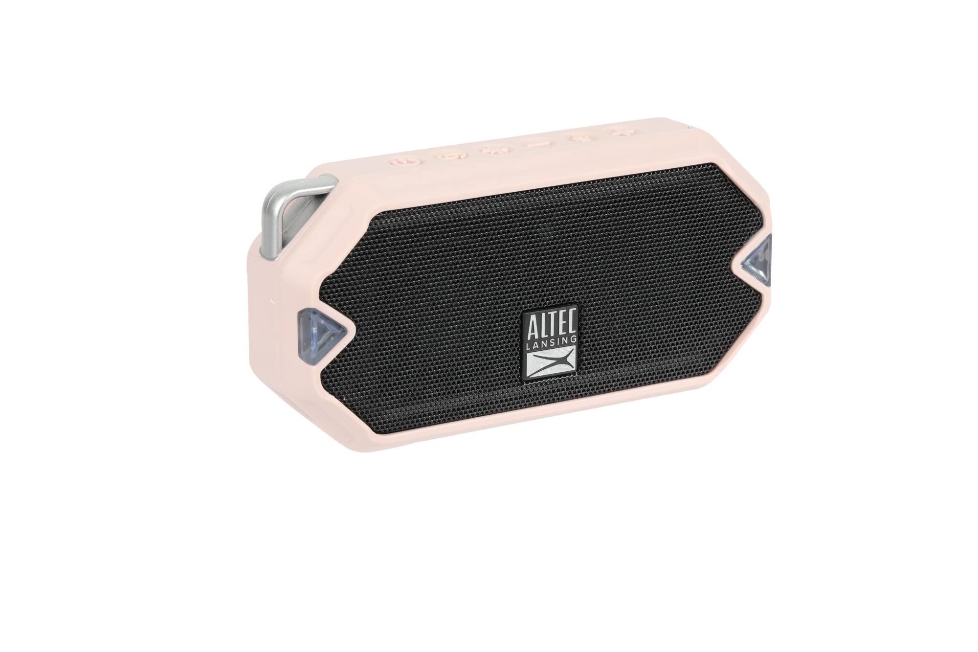 Altec Lansing - HydraMini Wireless Bluetooth Speaker, IP67 Waterproof USB C Rechargeable Battery with 6 Hours Playtime, Compact, Shockproof, Snowproof, Everything Proof (Petal Pink)