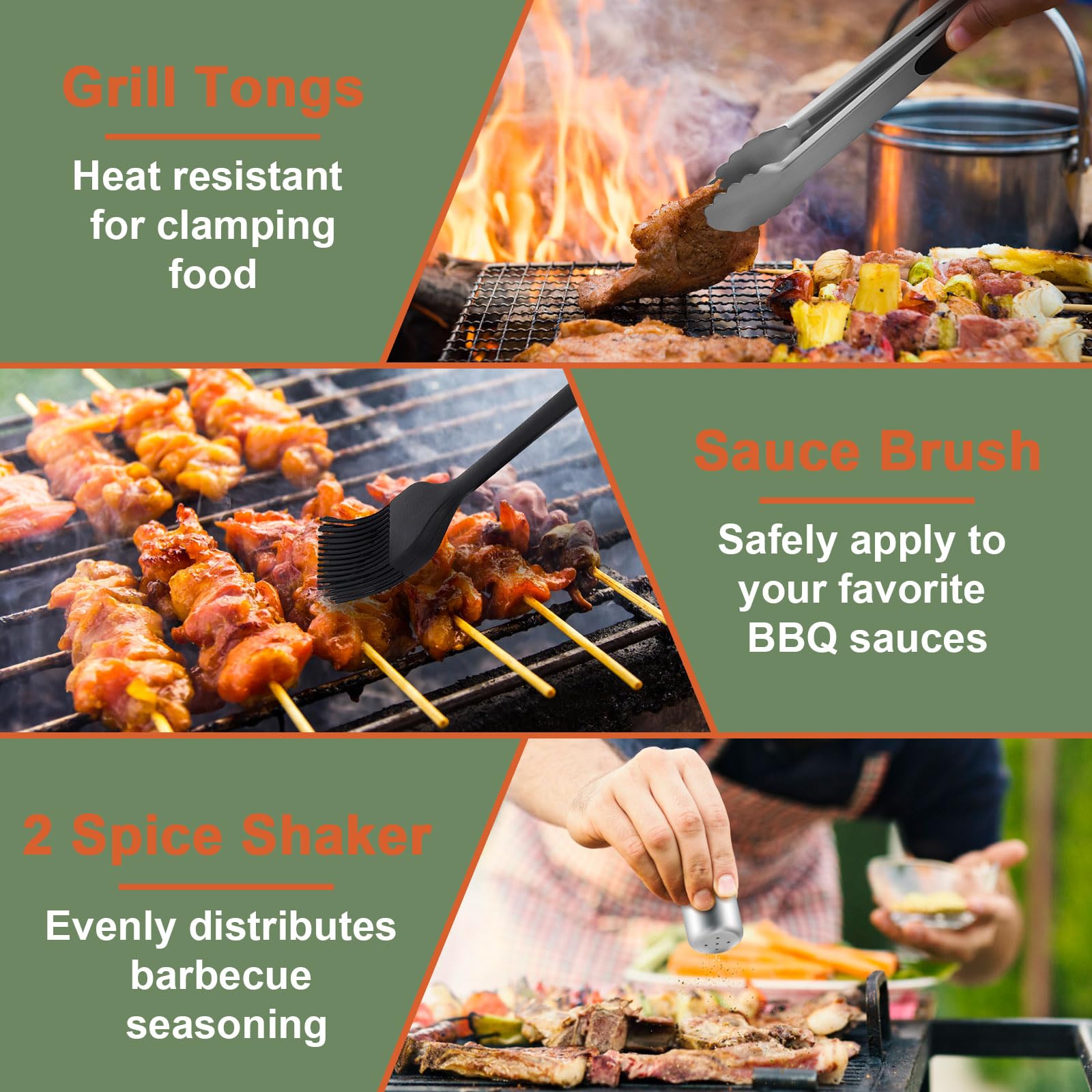 AIKKIL Griddle Accessories Kit, 18 pcs Flat Top Grill Accessories Kit, Professional BBQ Grilling Accessories Set, Enlarged Spatula, and More Griddle Tools