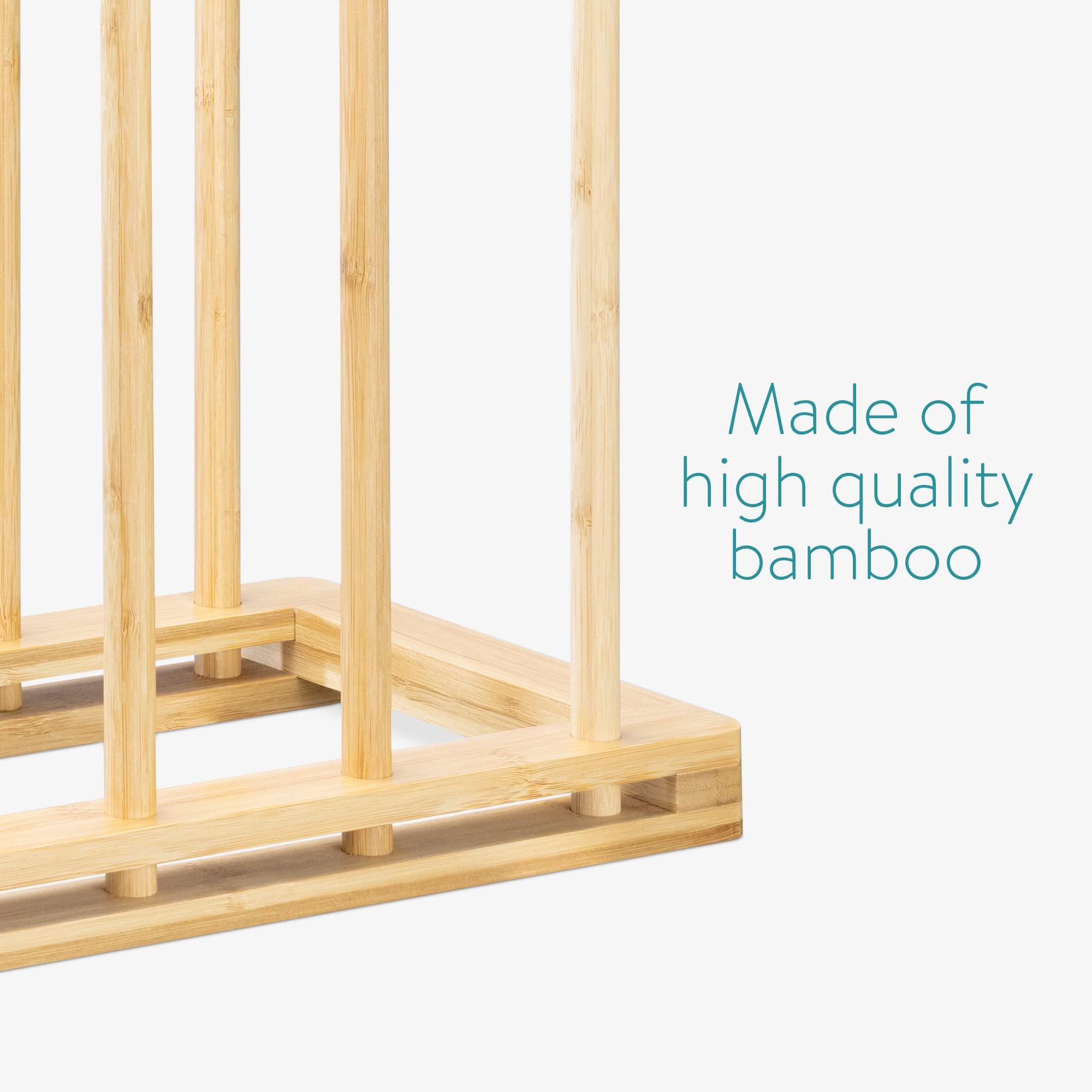 Navaris Bamboo Shoe Rack - Shoe Tree Storage Organizer Rack for Storing and Drying Boots Shoes Sneakers Rain Boots - Wood Hallway Shoe Storage Stand