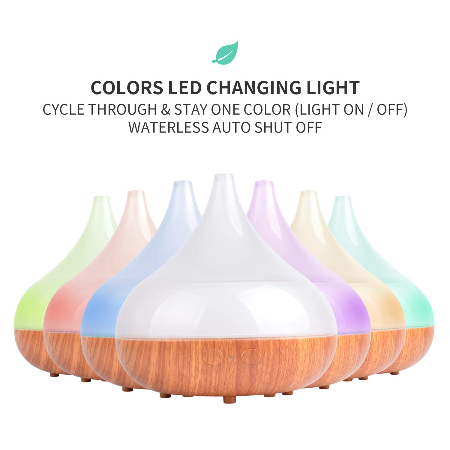 ap airpleasure Humidifier with Diffuser and Nightlight, 400ml Essential Oil Diffuser, Adjustable Mist Mode Vaporizer, Waterless Auto-Off Safety Switch