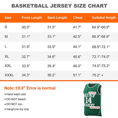Eway Jersey #14 Basketball Jerseys S-XXXL(Green, XXXL)