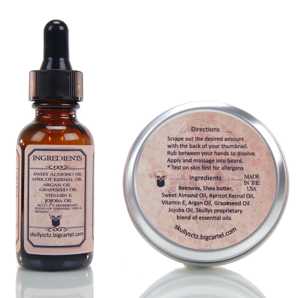 Skully's Beard Oil: Beard Oil 1 oz. & Beard Balm 2 oz. - Flamethrower - Cinnamon Scented
