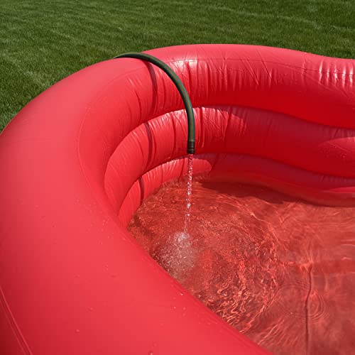 Ban.do Red Heart-Shaped Inflatable Swimming Pool, Large Blow Up Pool Fits 2-3 Adults, Red Heart