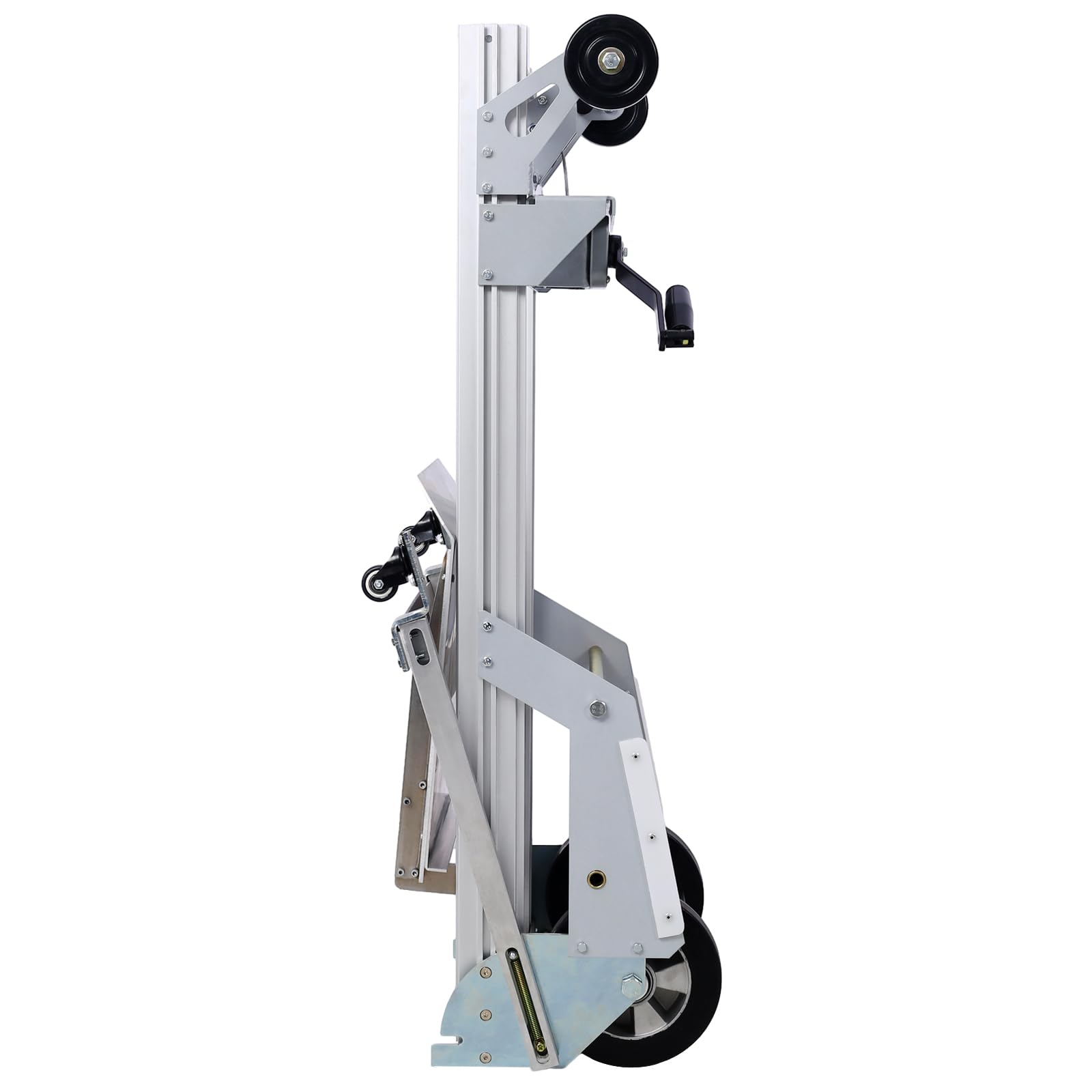 Aluminum Portable Load Lifter with Wheels, Capacity Hand Winch Lift Truck for Warehouse Material Handling, Cabinet Lift, 200 Lb.Capacity Silver