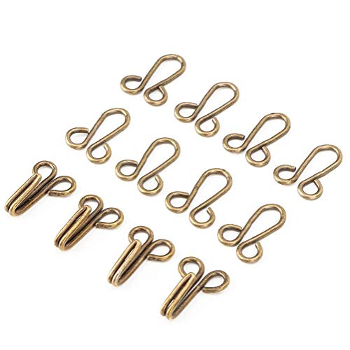 Sheens 10Set 28MM/1.1in Covered Hook & Eye Closures for Bra and Clothing Over Coat Underwear(Bronze)