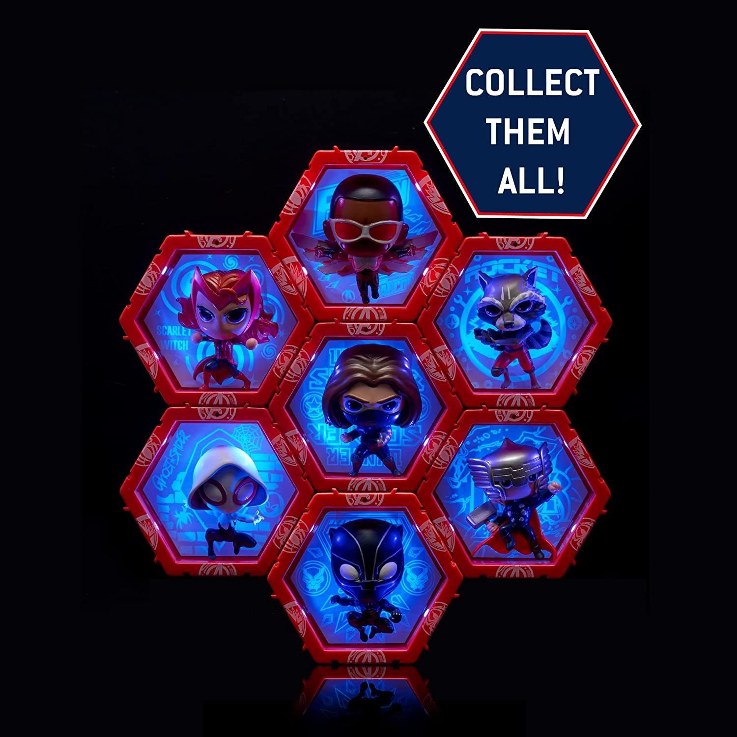 WOW! PODS Avengers Collection - Wakanda Forever Black Panther | Superhero Light-Up Bobble-Head Figure | Official Marvel Collectable Toys & Gifts,4 inches