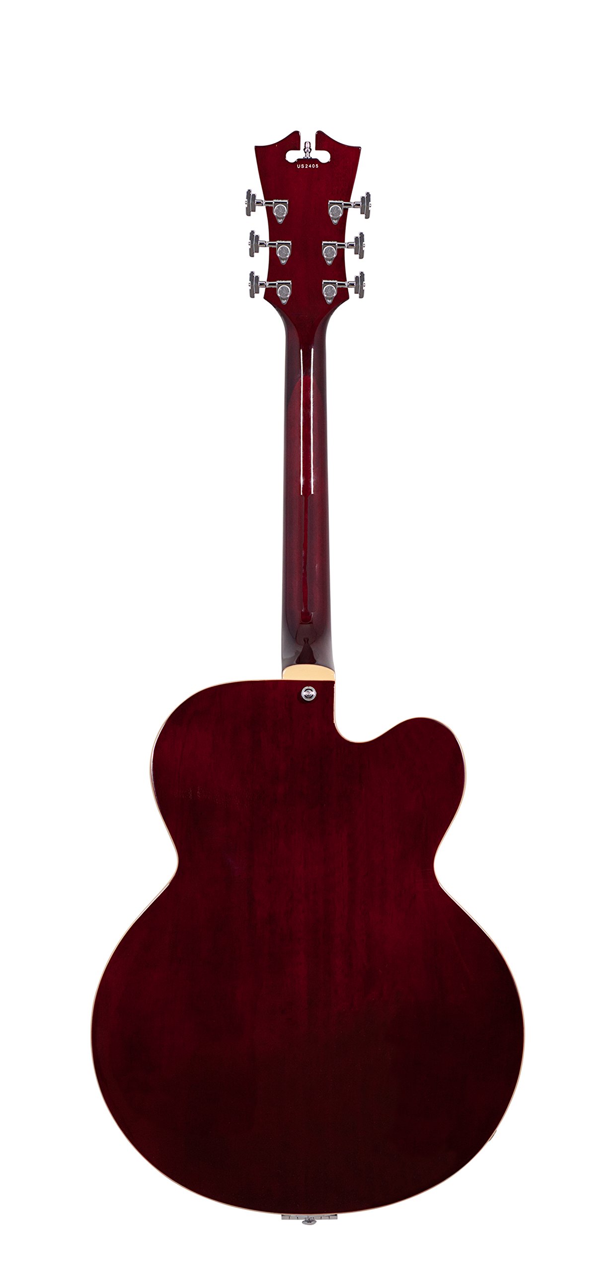D'Angelico Premier EXL-1 Hollow-Body Lefty Electric Guitar w/ Stairstep Tailpiece - Trans Wine