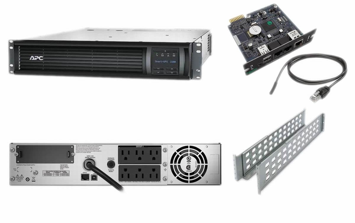 APC 1500VA Smart UPS with SmartConnect, SMT1500RM2UNC Rack Mount UPS Battery Backup, Sinewave, AVR, Network Management Card, 120V, Line Interactive Uninterruptible Power Supply (Renewed)