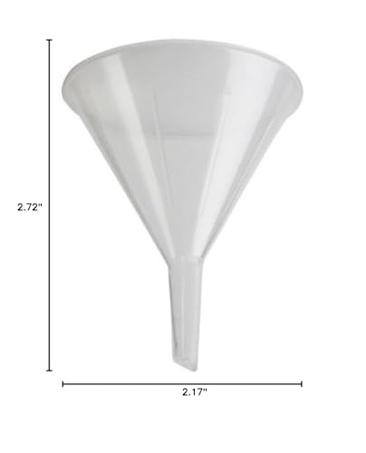 Karter Scientific 210Q2 Natural PP Plastic Funnels, Short Stem, 55mm (Pack of 100)