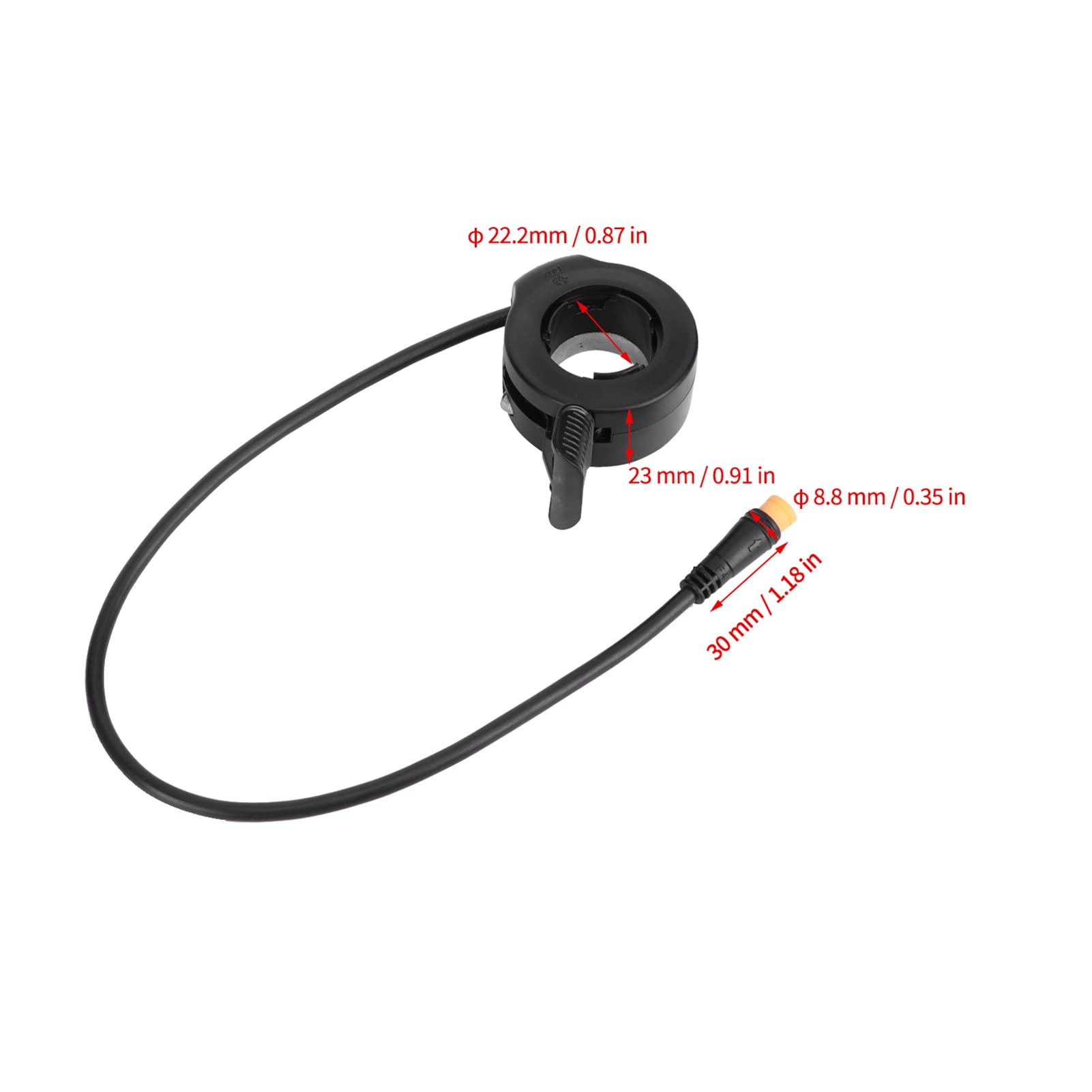 Alomejor 130X Thumb Throttle Speed Control Accessories E Bike Electric Bicycle Thumb Throttle Waterproof Connector for Electric Scooters