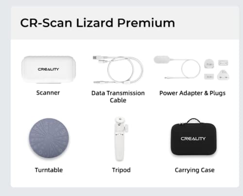 Creality 3D Scanner, Portable 3D Scanner, 3D Modeling 0.05mm Precision 10FPS Scanning Speed for 3D Printing Support Windows MAC OS System (CR-Scan Lizard Premium)