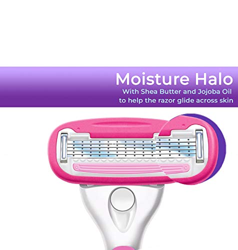 Personna Women's 5 Blade Razor System - Women's Shaving Razors - Razor Handle with 12 Replacement Cartridges Pink