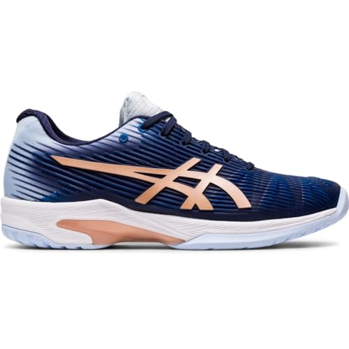 ASICS Women's Solution Speed FlyteFoam Tennis Shoes, 8, Peacoat/Rose Gold