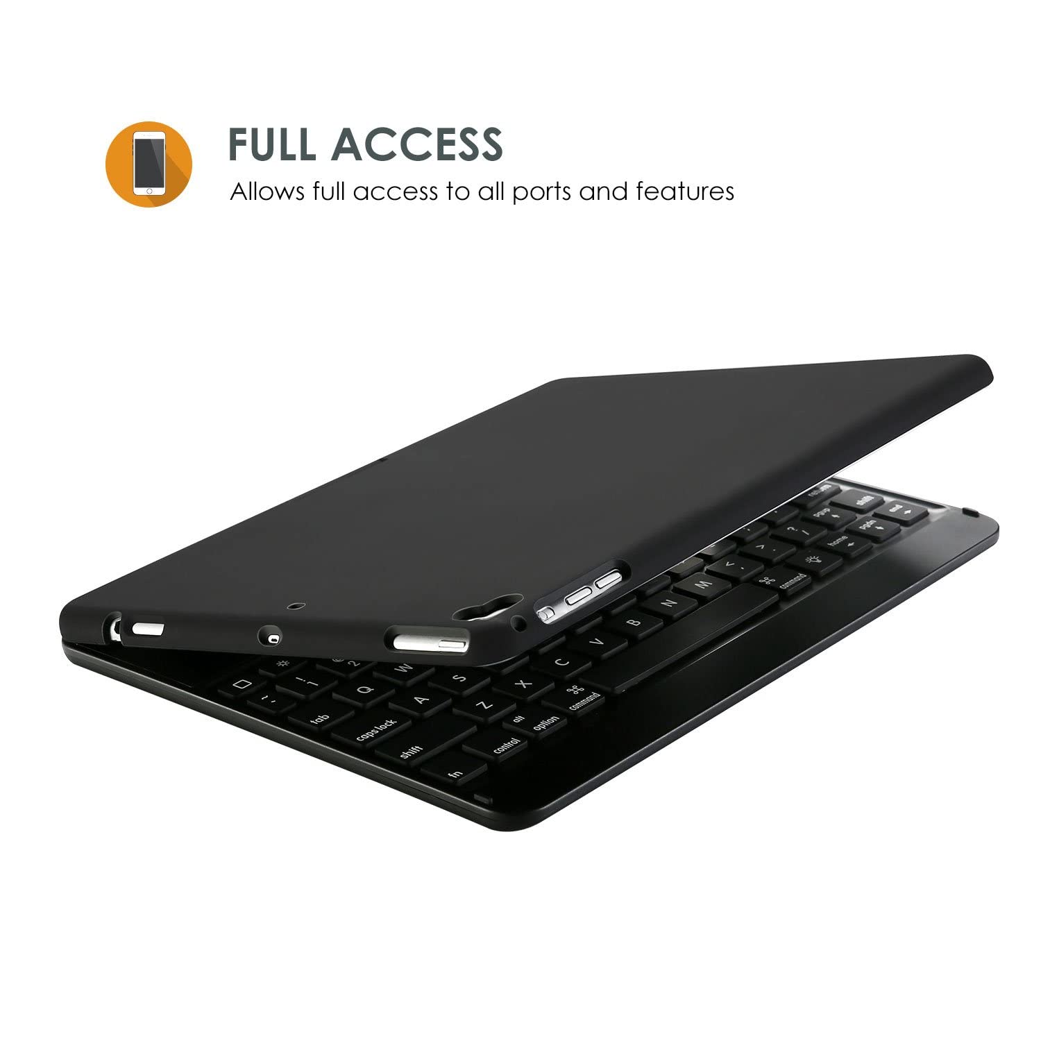 ProCase Keyboard Case for iPad 9.7 2018/2017 (Old Model), 360 Degree Rotation Swivel Cover Case with Wireless Keyboard for iPad 9.7 Inch 6th / 5th Gen/iPad Pro 9.7 2016, iPad Air 2/iPad Air 1-Black