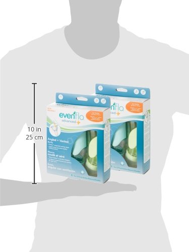 Evenflo Feeding Advanced Angled Vented Bottles, 9 Ounce (Pack of 6)