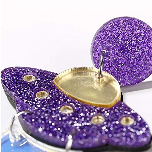 ASKANA Women`s Fashion and Fun Acrylic Big Cute UFO Aliens Cosmos and Space Drops Stud Earrings