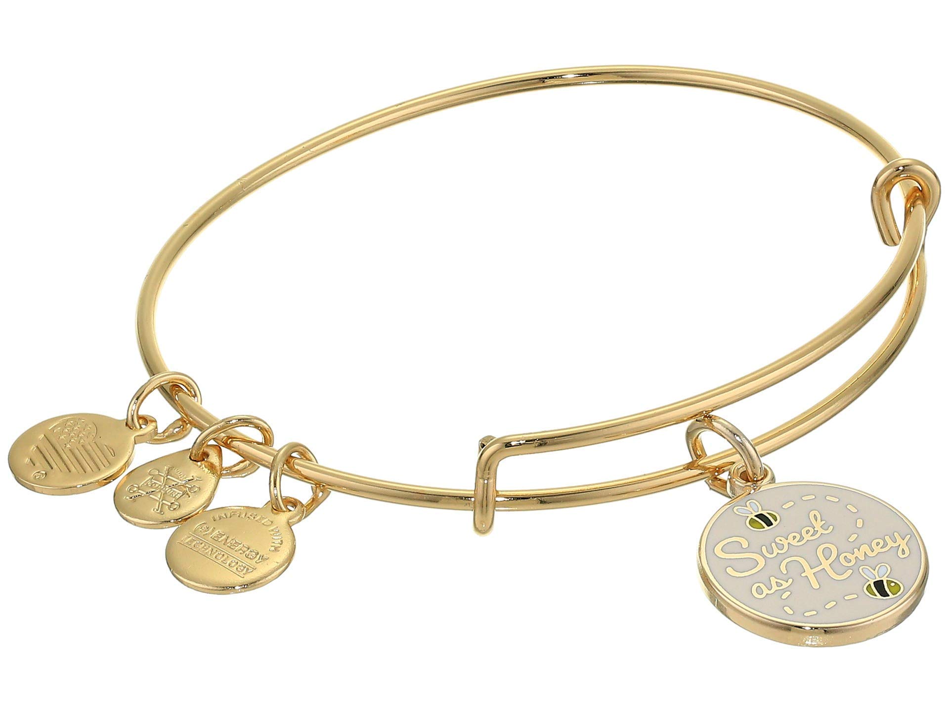 Alex and Ani Path of Symbols Expandable Bangle for Women, Rainbow Charm, Shiny Gold Finish, 2 to 3.5 in