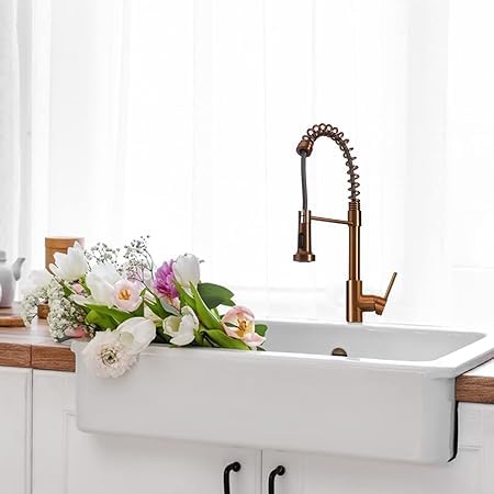 Bundle of Gold Pull Down Sprayer Kitchen Faucet with Stainless Steel Dish Drying Rack – Kitchen Sink Faucet with Dual Function Spray Head and 360 Swivel Spout - Gold 21 X 13” Roll Up Dish Drying Rack
