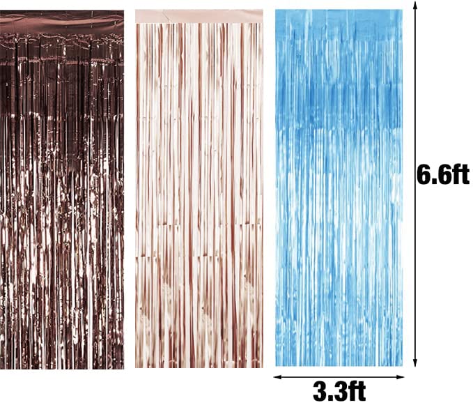 Teddy Bear Theme Baby Shower Decorations Teddy Bear Theme Birthday Party Decorations Teddy Bear Party Backdrop Blue Tan Brown Foil Curtains