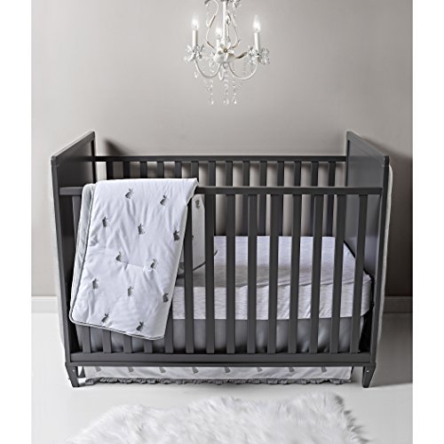 Trend Lab Bunnies 3 Piece Crib Bedding Set, Can Be Used As A Blanket Or A Playmat for Tummy Time, Includes Quilt, Fitted Crib Sheet and Skirt