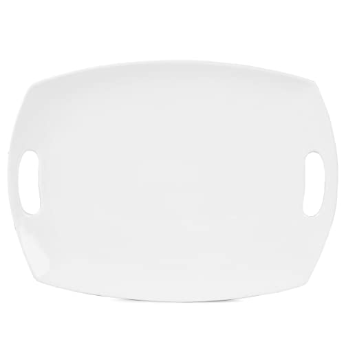Everyday White Handled Serving Platter, 17-Inch