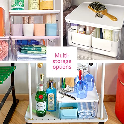 Rosanna Pansino x iDesign Recycled Plastic Open Front Kitchen Storage Bin with Lid, Clear Bin/Lavender Sprinkles Lid, 12β x 12β x 6β