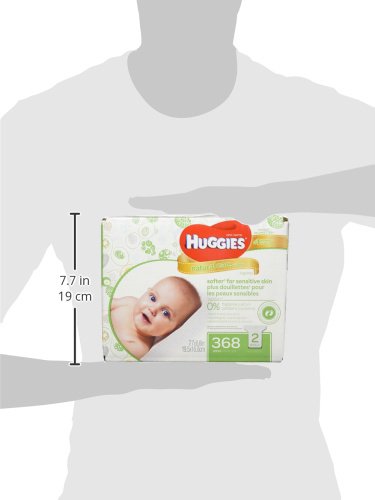 HUGGIES Natural Care Unscented Baby Wipes, Sensitive, Water-Based, 2 Refill Packs, 368 Count Total
