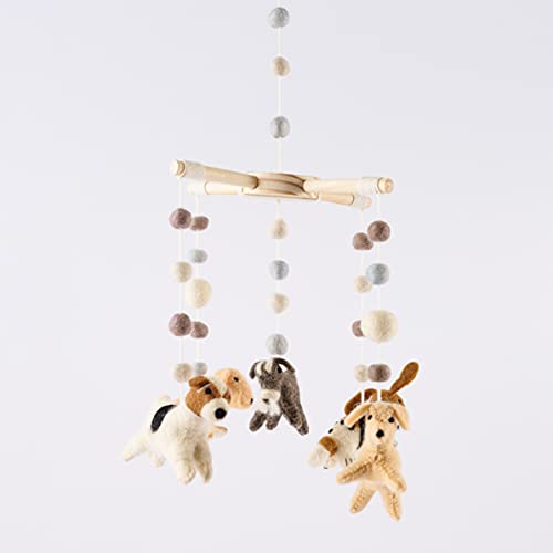Mud Pie Baby Nursery Puppy Mobile, Multi-Color, 21 1/2" x 10" Dia