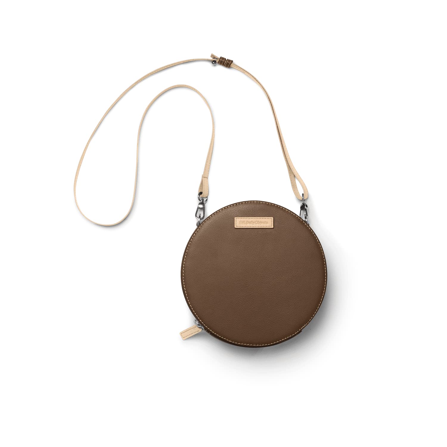 DailyObjects Round Size Leather Crossbody Purse for Women, Girls | Circle Crossbody Bag | Shoulder Handbag | Adjustable Strap