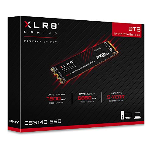 PNY XLR8 CS3140 2TB M.2 NVMe Gen4 x4 Internal Solid State Drive (SSD) - M280CS3140-2TB-RB