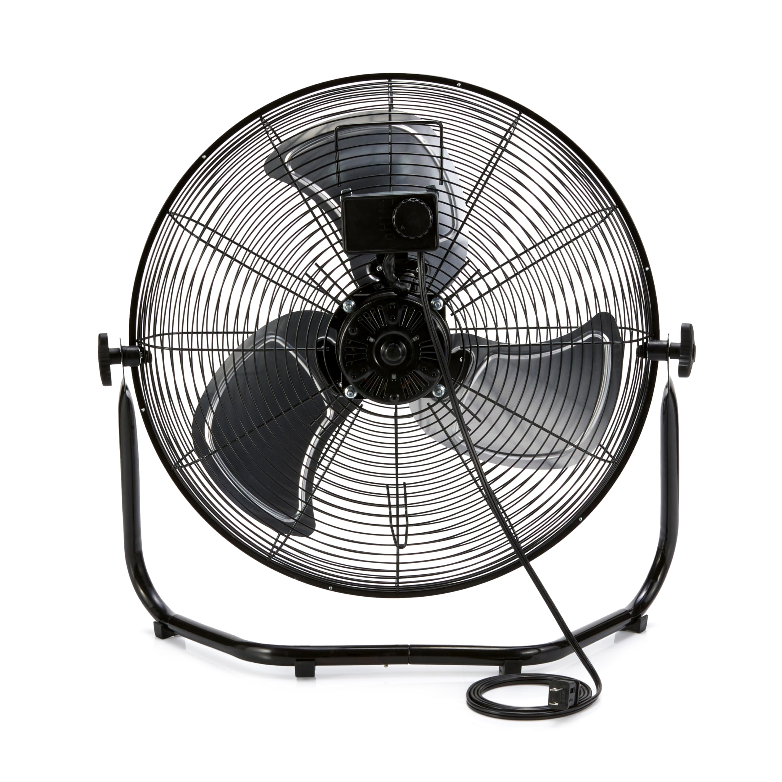 Amazon Basics 18-Inch High-Velocity Industrial Fan with 3 Speeds, Durable Metal Construction and Aluminum Blades, Ideal for Industrial & Commercial Spaces, 100 Watts, Black, 8.27"D x 21.85"W x 21.5"H