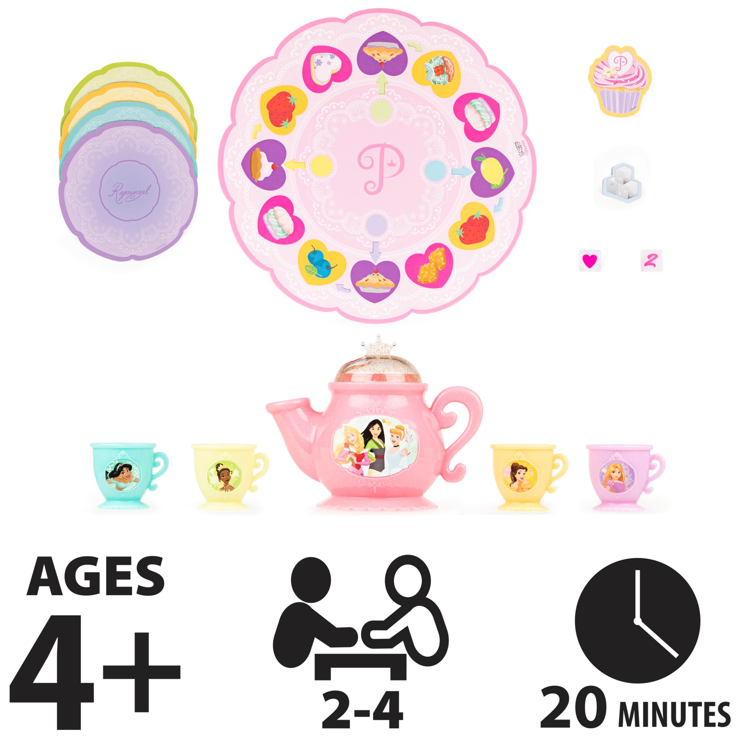 Disney Princess Treats & Sweets Party Board Game, for Kids and Families Ages 4 and up