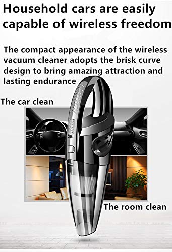 DJW car Vacuum Cleaner, Wireless car Dry and Wet Vacuum Cleaner Home Handheld Vacuum Cleaner