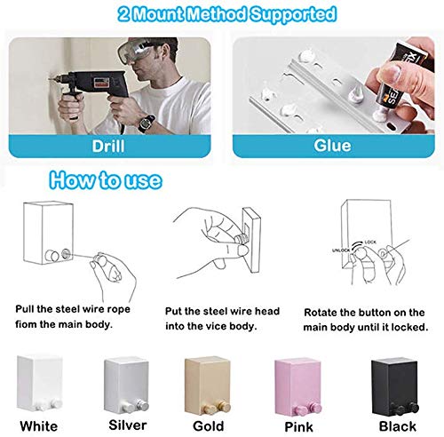 Retractable Clothesline, Adjustable Clothing Rope Indoor Outdoor with ABS Case+ Aluminum, Heavy Duty Stainless Steel Line Wall Mounted Laundry Drying String, Hotel Style 13.8 Feet - Pink