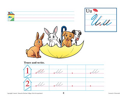 Writing With Phonics K5 Cursive - Abeka 5 Year Old Kindergarten Cursive Phonics Penmanship Student Work Book
