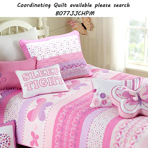 Cozy Line Home Fashions Sleep Tight Decorative Throw Pillow, Cute Room Decor for Kids, Girls for Reading and Lounging Comfy Pillow