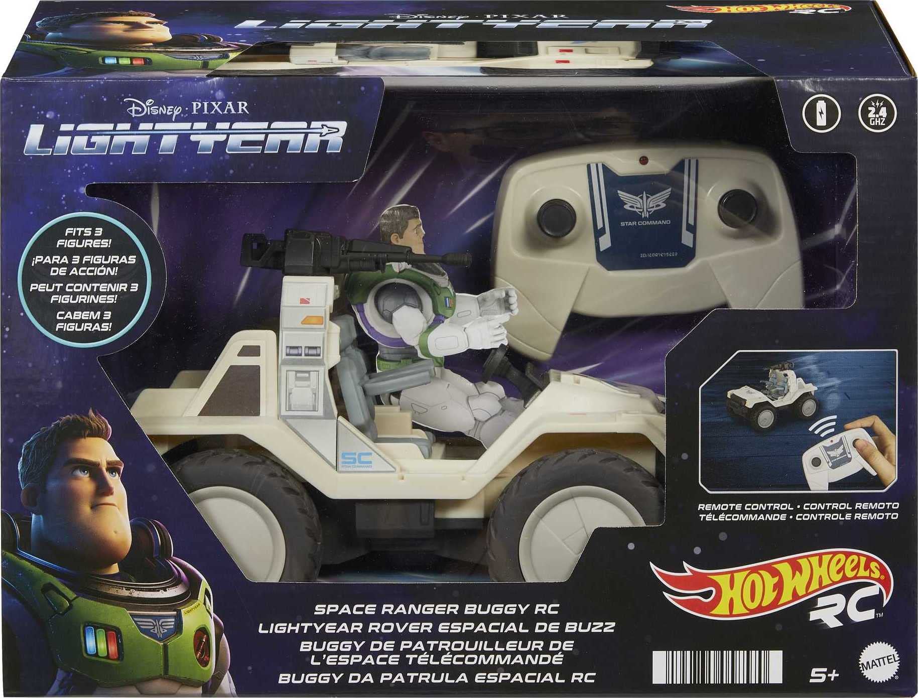 Hot Wheels Mattel Disney and Pixar RC, Remote-Control Lightyear Space Commander UTV for Collectors & Kids