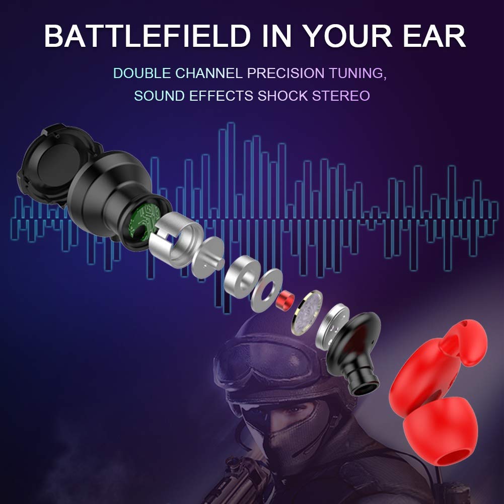 Gaming Earbuds Wired with Microphone, in-Ear Gaming Headset Earphones Headphones for PS5s PS4s, Xboxs Ones, Nintendos Switch, Playstations 4 5, Mobile Gaming 3.5MM Jack Headphones Black
